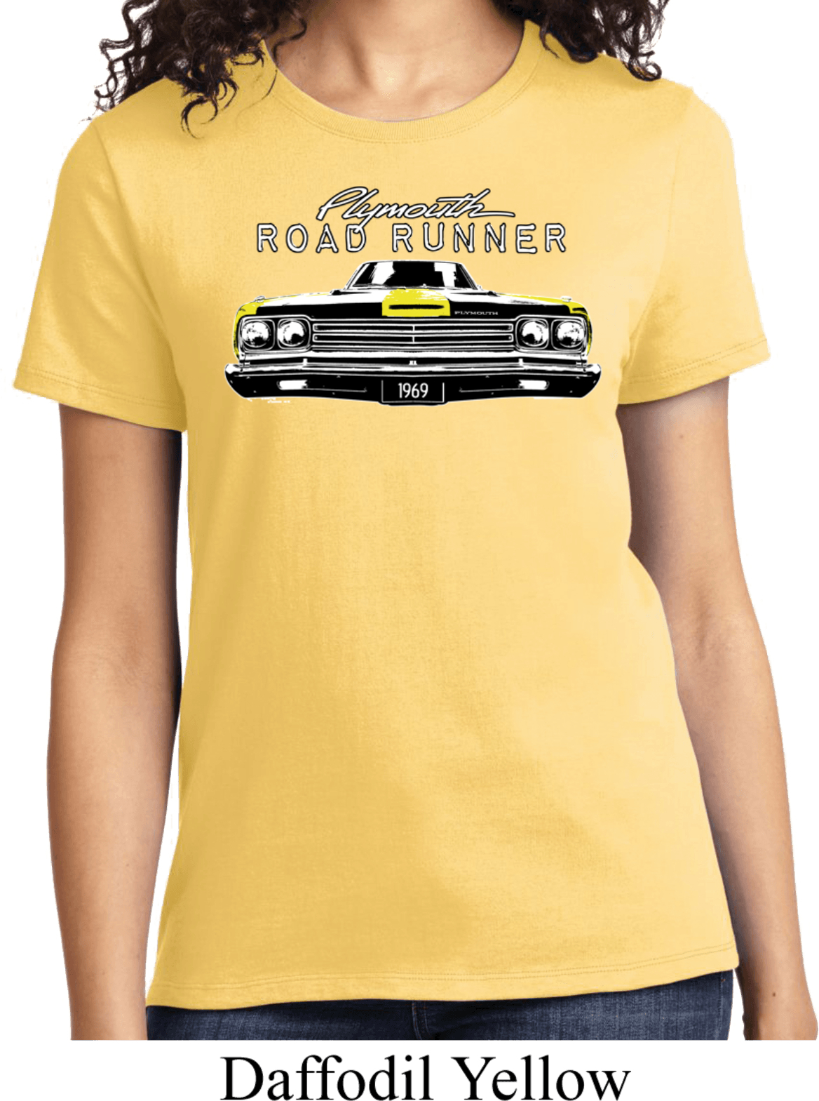 Ladies Dodge Yellow Plymouth Roadrunner Shirt - Yellow Plymouth ...