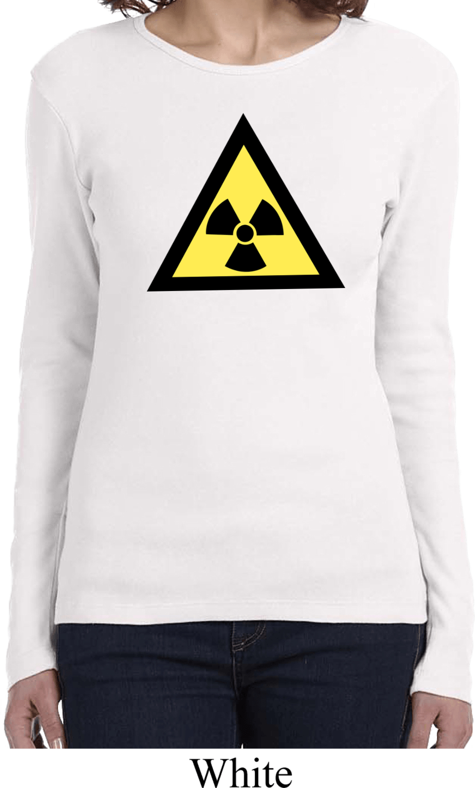 Ladies Fallout Shirt Radioactive Triangle Long Sleeve Tee T-Shirt ...