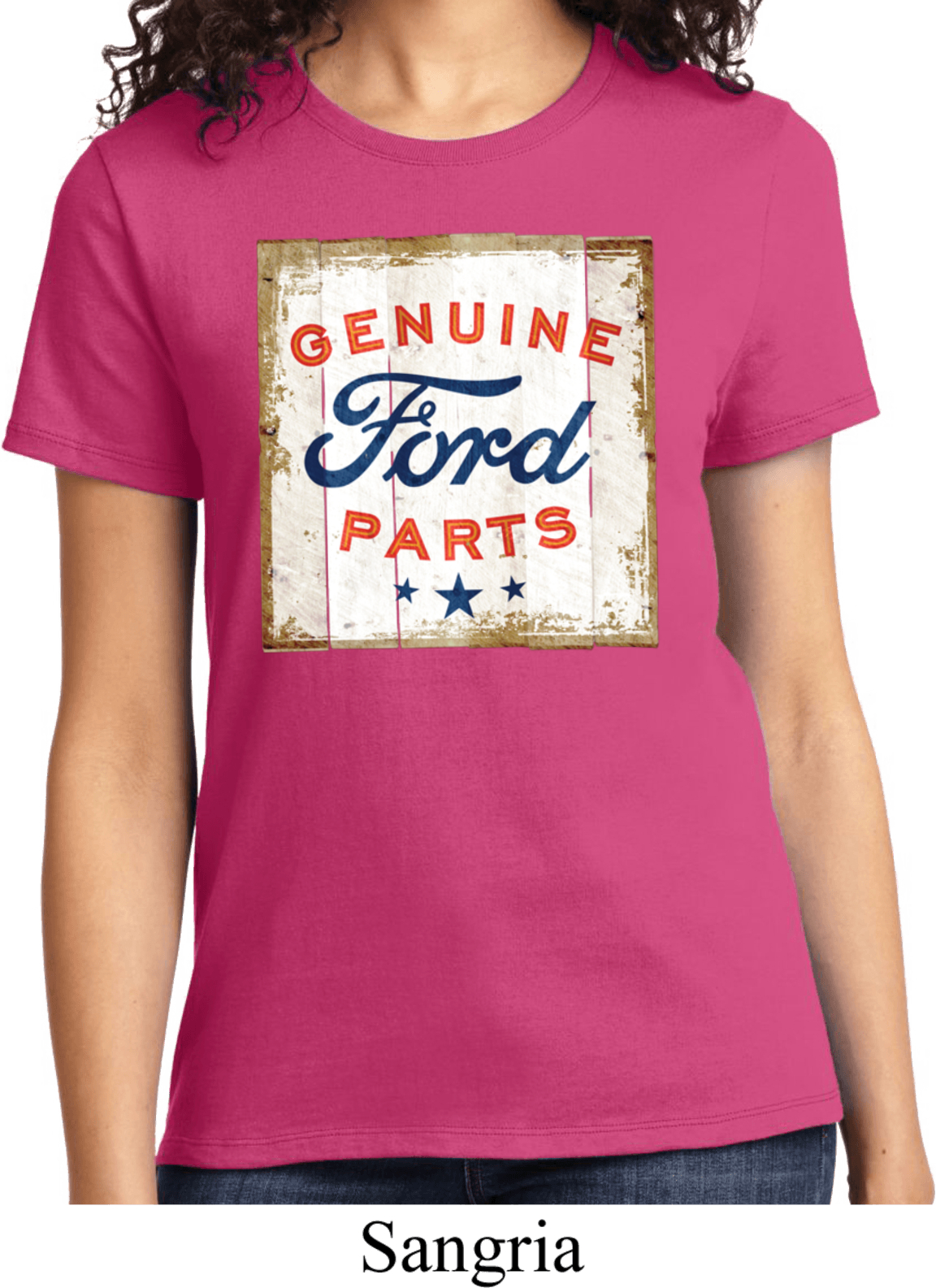 Ladies Ford Shirt Distressed Genuine Ford Parts Tee T-Shirt ...