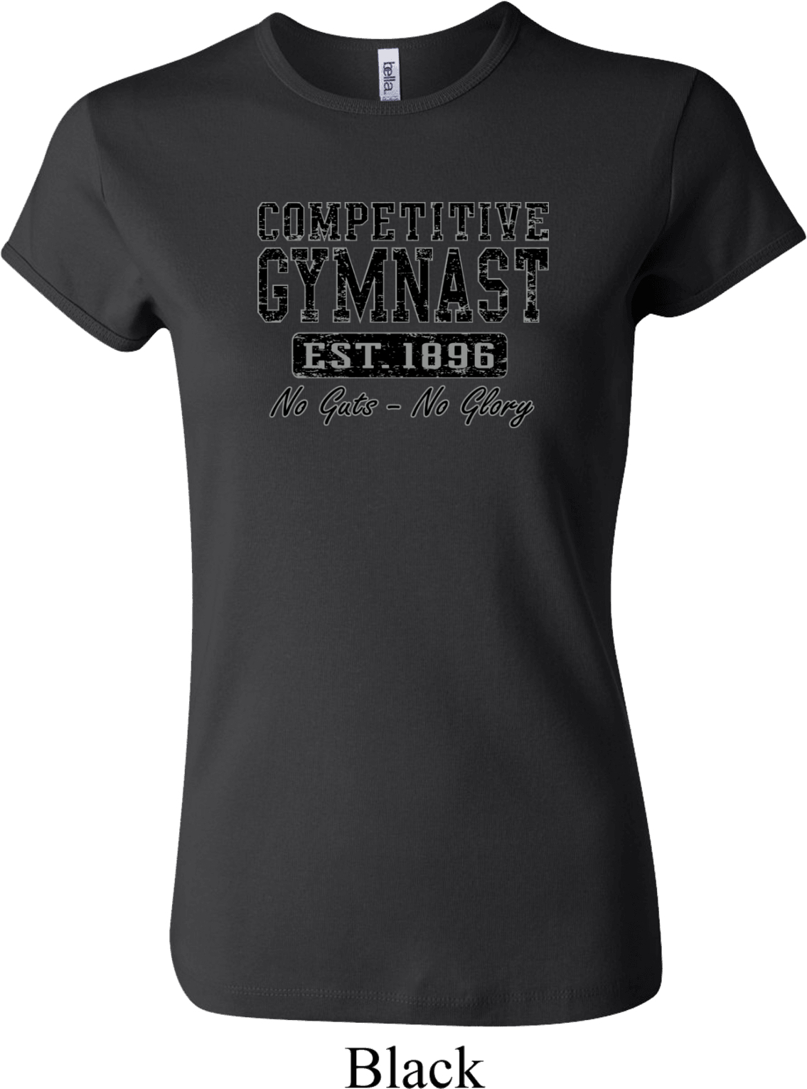 Ladies Gymnastics Shirt Competitive Gymnast Crewneck Tee T-Shirt ...