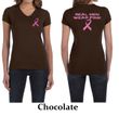 Ladies Shirt Pink Ribbon Real Men Front & Back Print V-neck Tee T-Shirt ...
