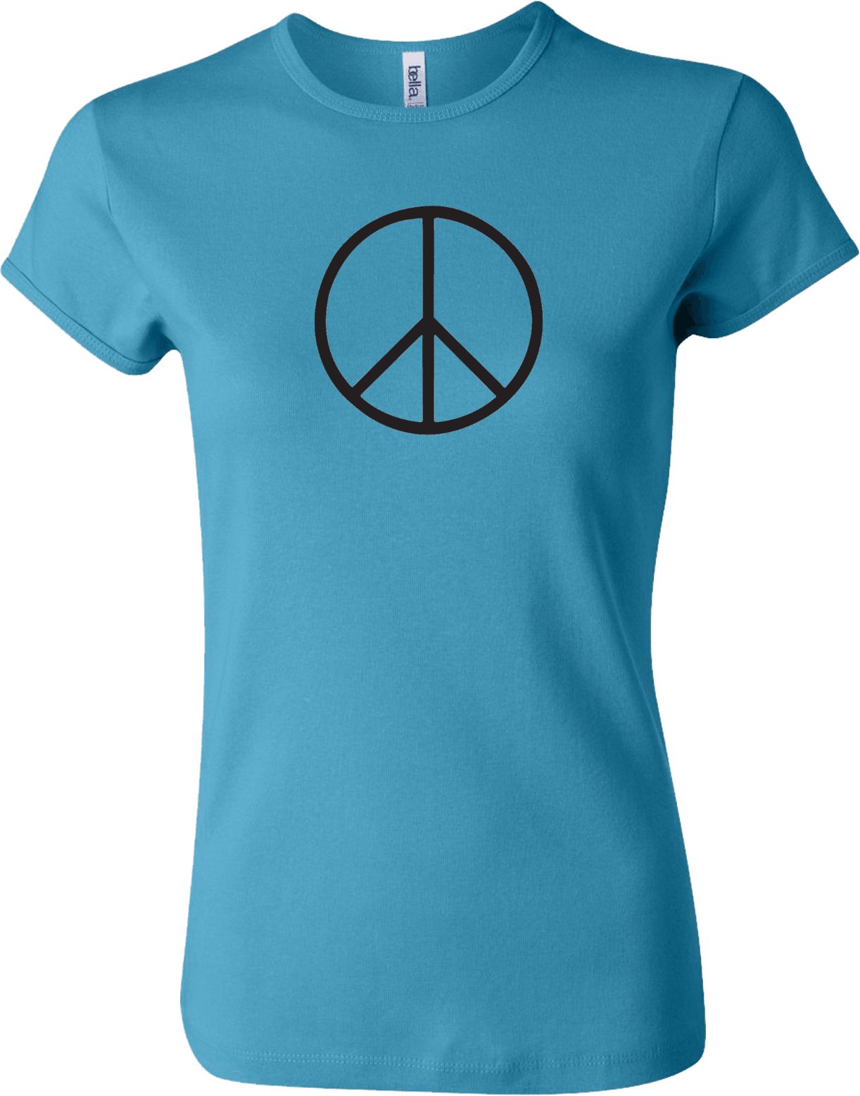 Ladies Peace Shirt Basic Peace Black Crewneck Tee T-Shirt - Basic Peace ...