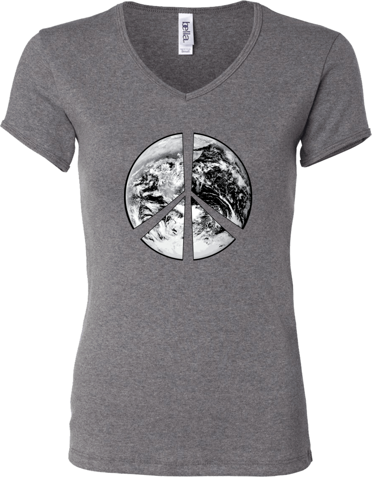 Ladies Peace Shirt Peace Earth V-neck Tee T-Shirt - Peace Earth Ladies ...