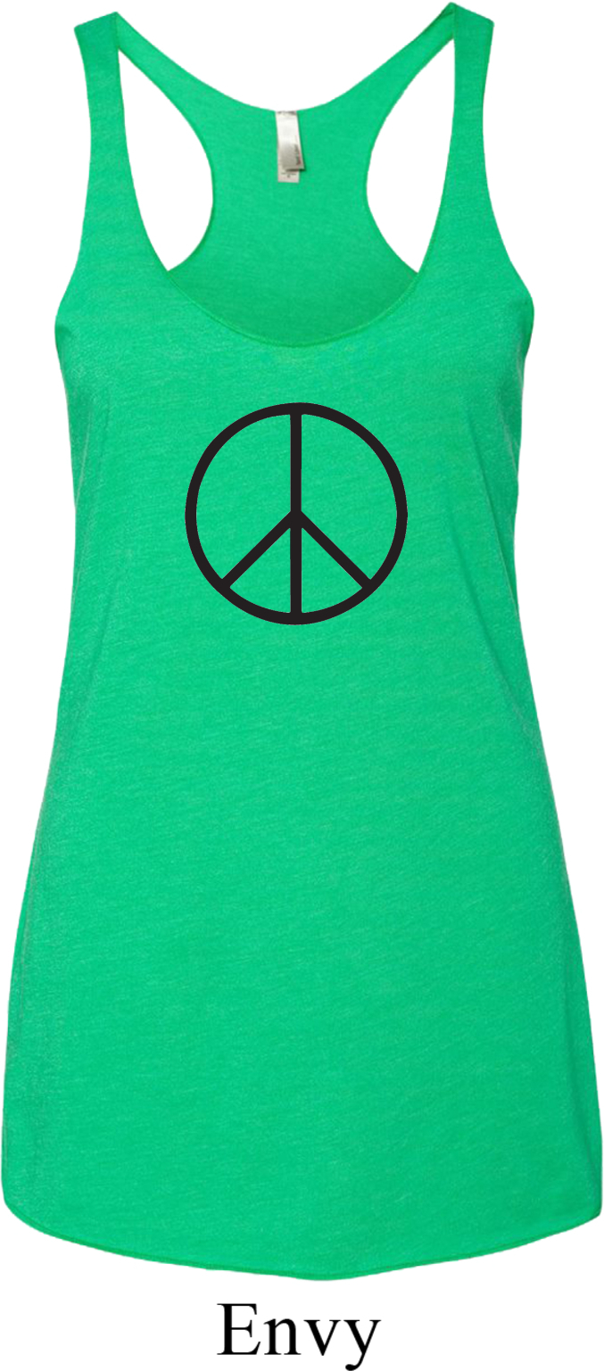Ladies Peace Tanktop Basic Peace Black Tri Blend Racerback Tank Top ...