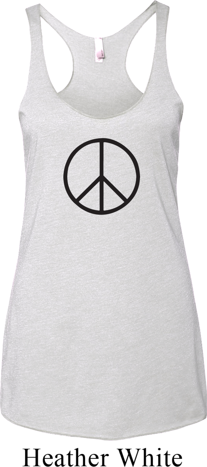 Ladies Peace Tanktop Basic Peace Black Tri Blend Racerback Tank Top ...