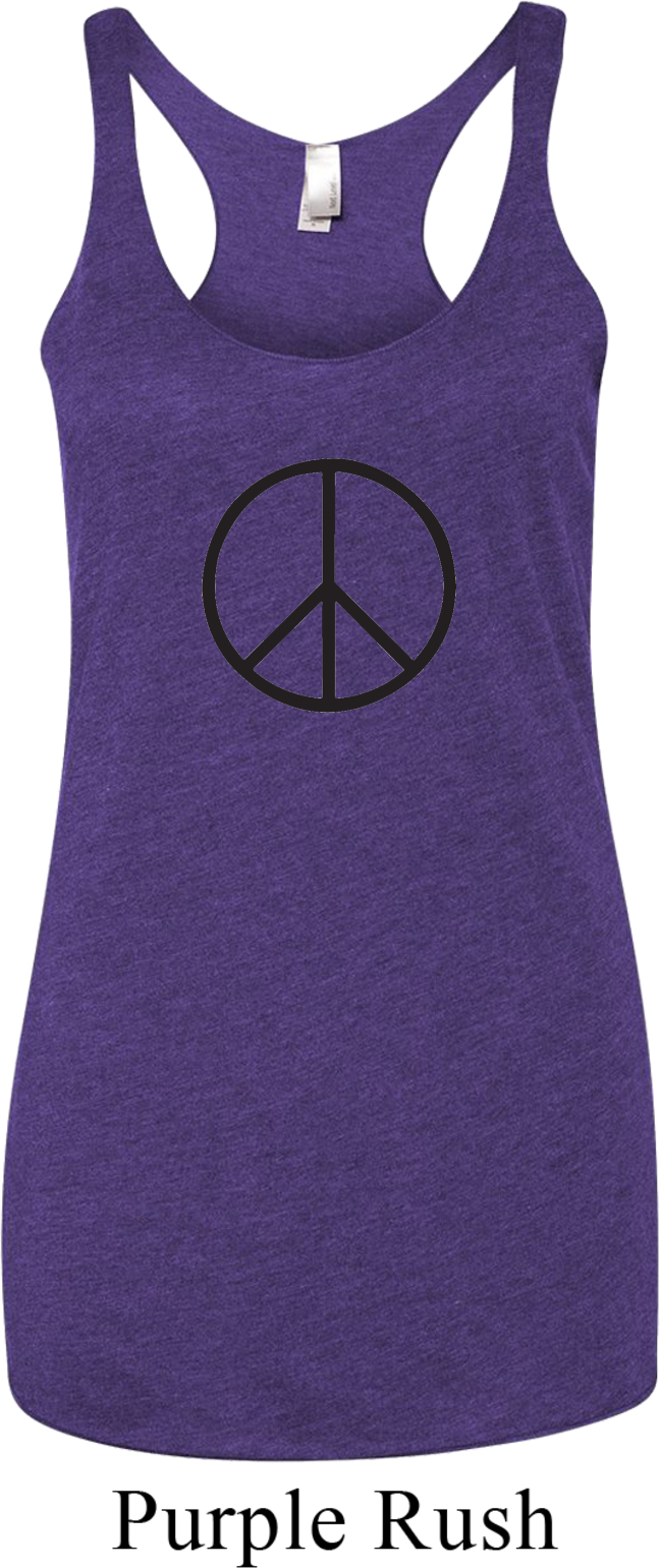 Ladies Peace Tanktop Basic Peace Black Tri Blend Racerback Tank Top ...