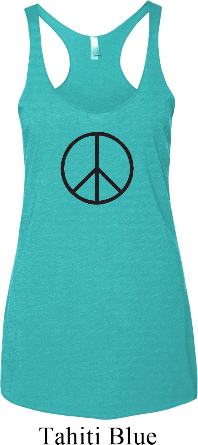 Ladies Peace Tanktop Basic Peace Black Tri Blend Racerback Tank Top ...