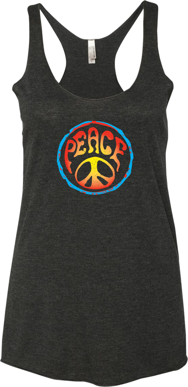 Ladies Peace Tanktop Psychedelic Peace Tri Blend Racerback Tank Top ...
