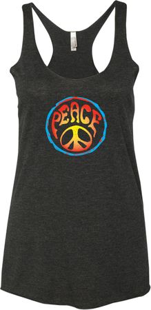 Ladies Peace Tanktop Psychedelic Peace Tri Blend Racerback Tank Top ...