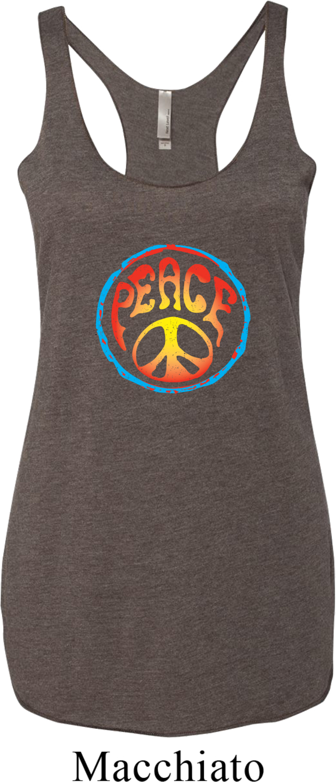 Ladies Peace Tanktop Psychedelic Peace Tri Blend Racerback Tank Top ...