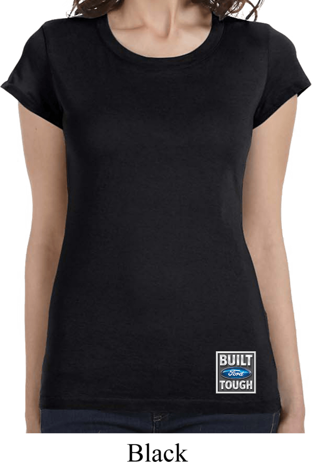 Ladies Shirt Built Ford Tough Bottom Print Longer Length Tee T-Shirt ...