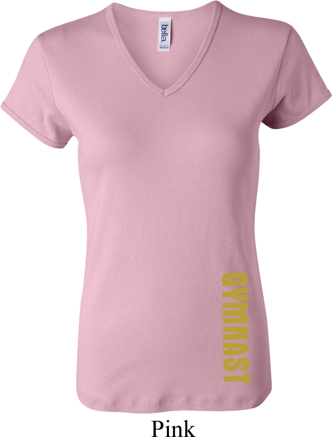 Ladies Shirt Gold Shimmer Gymnast Bottom Print V-neck Tee T-Shirt ...