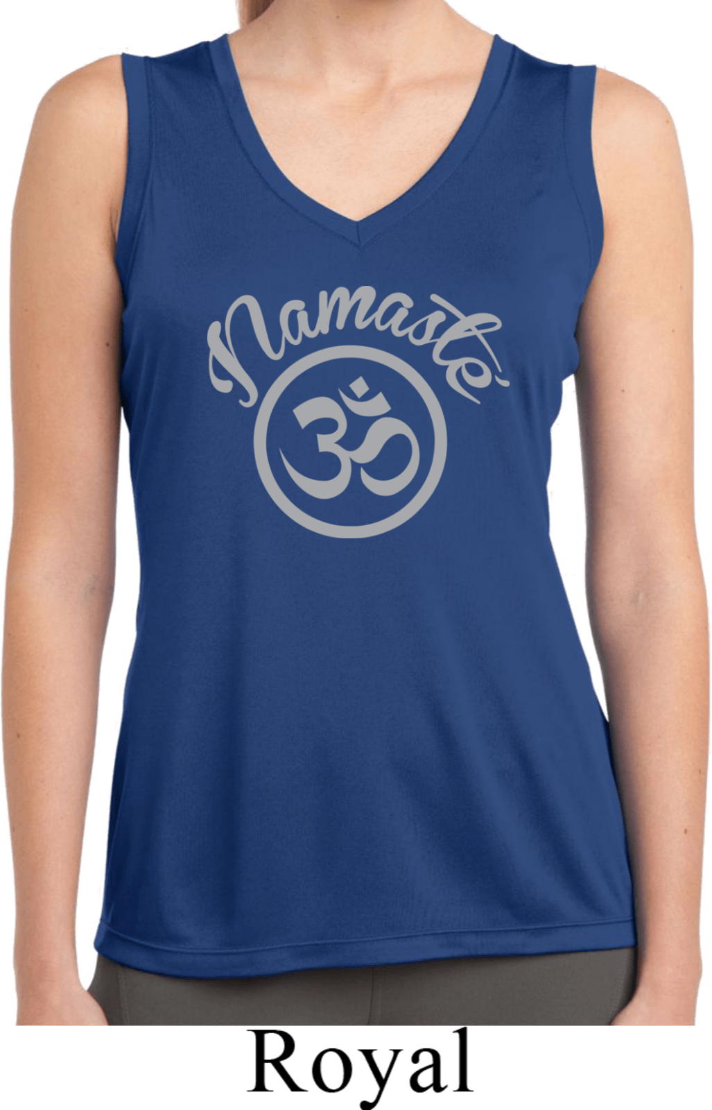 Ladies Shirt Namaste Om Sleeveless Moisture Wicking Tee - Namaste Om ...
