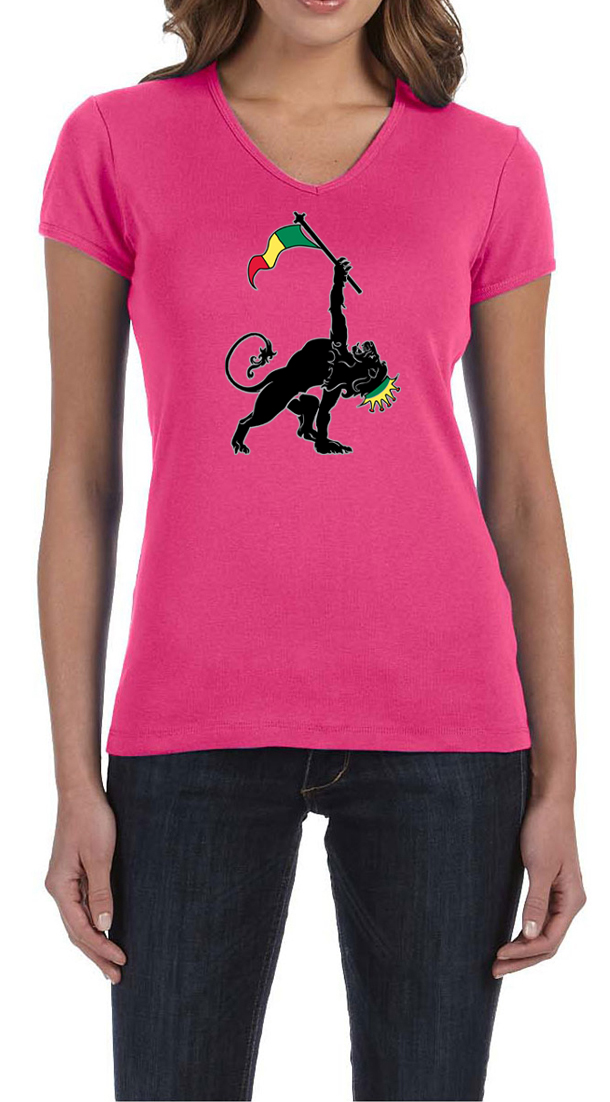 Ladies Shirt Rasta Triangle V-neck Tee T-Shirt - Rasta Triangle Ladies ...