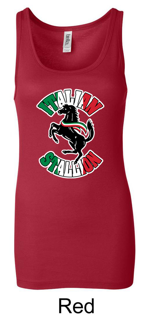 Ladies Tanktop Italian Stallion Longer Length Tank Top - Italian ...