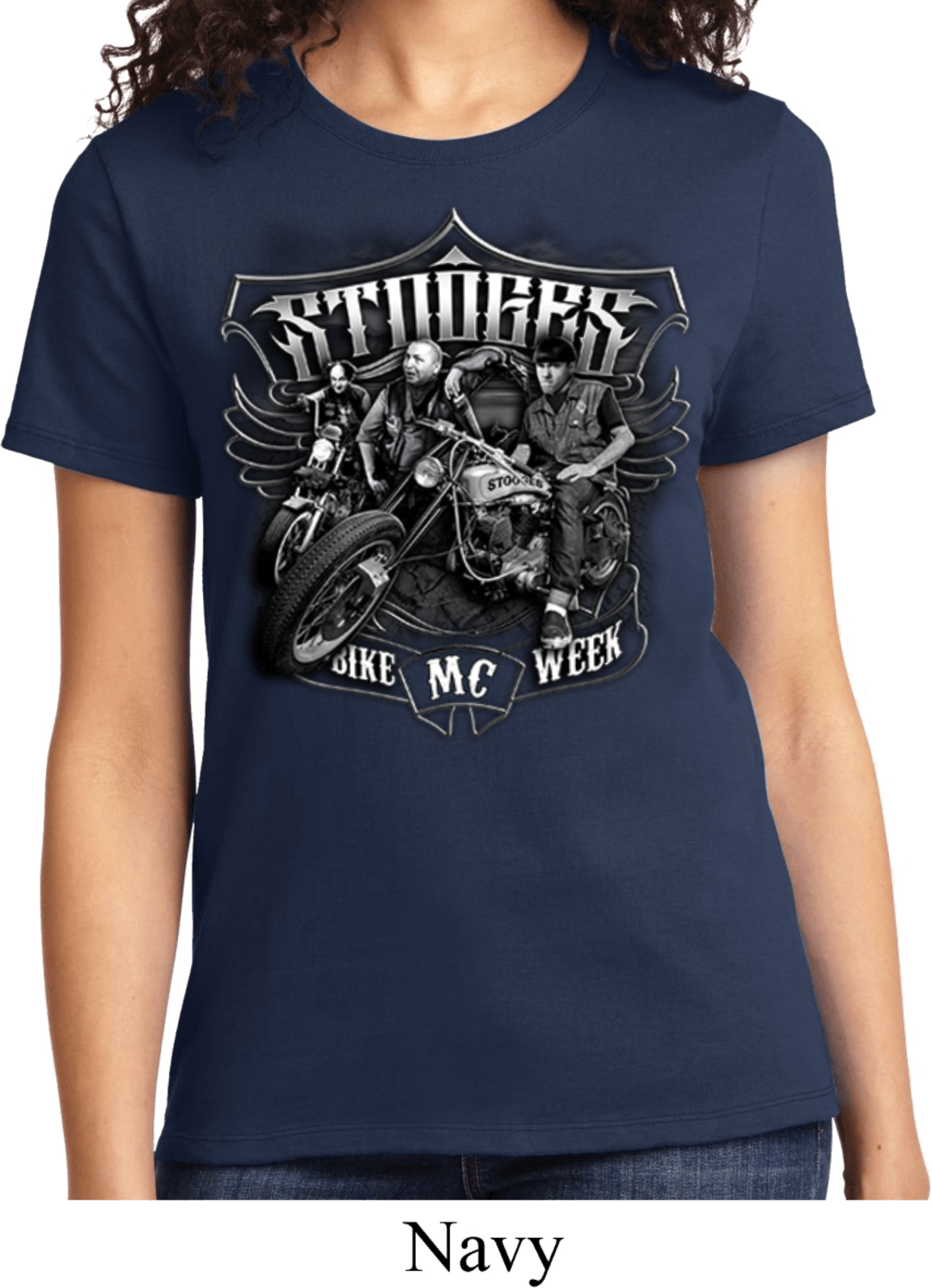 Ladies Three Stooges Shirt Stooges Bike Week Tee T-Shirt - Stooges Bike ...