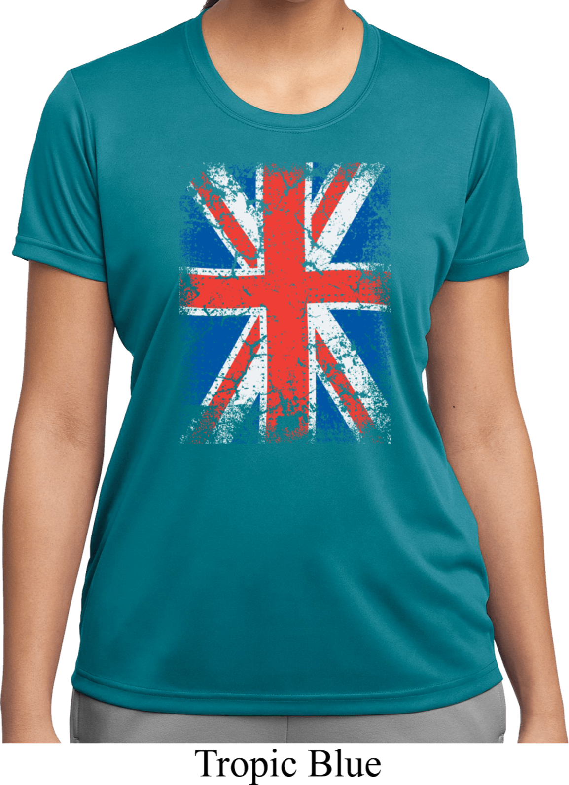 Ladies UK Flag Shirt Union Jack Moisture Wicking Tee T-Shirt - Union ...