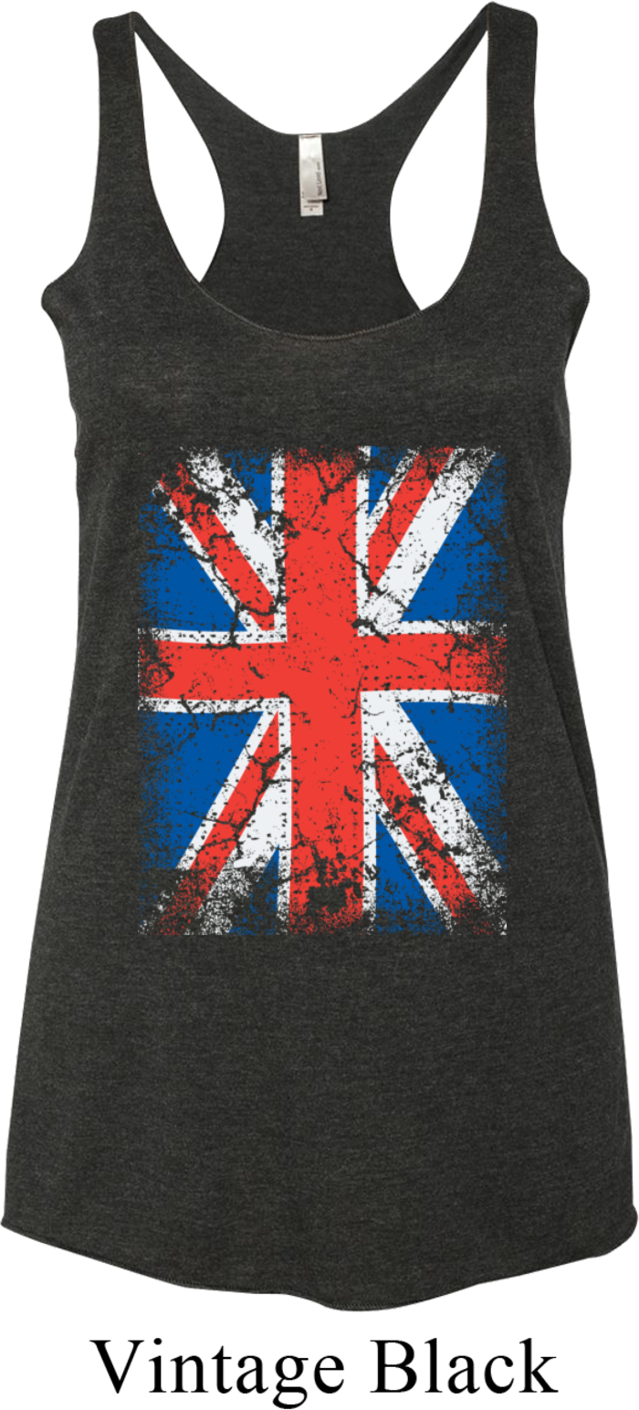 Ladies UK Flag Tanktop Union Jack Tri Blend Racerback Tank Top - Union ...
