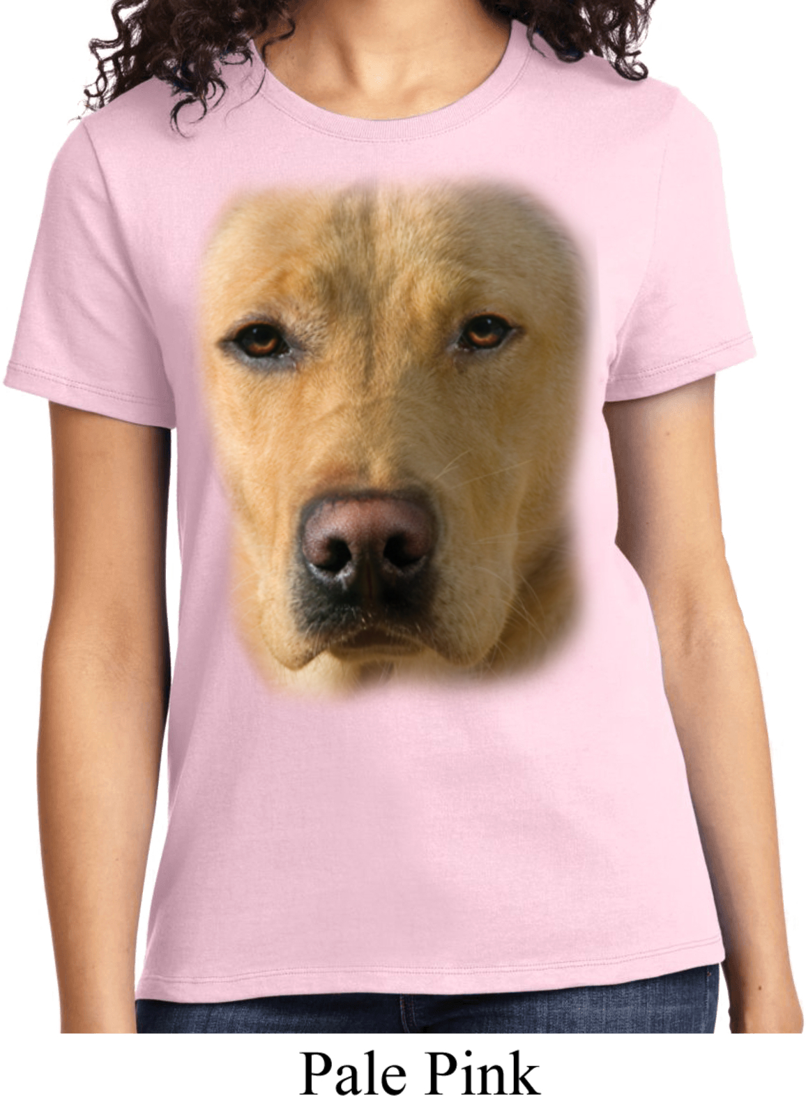 Ladies Yellow Lab Shirt Big Yellow Lab Face Tee T-Shirt - Big Yellow ...