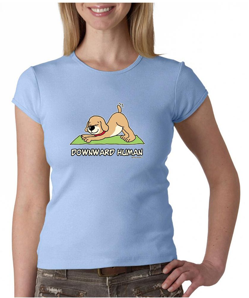 Ladies Yoga Shirt Downward Human Crewneck Tee T-Shirt - Downward Human ...