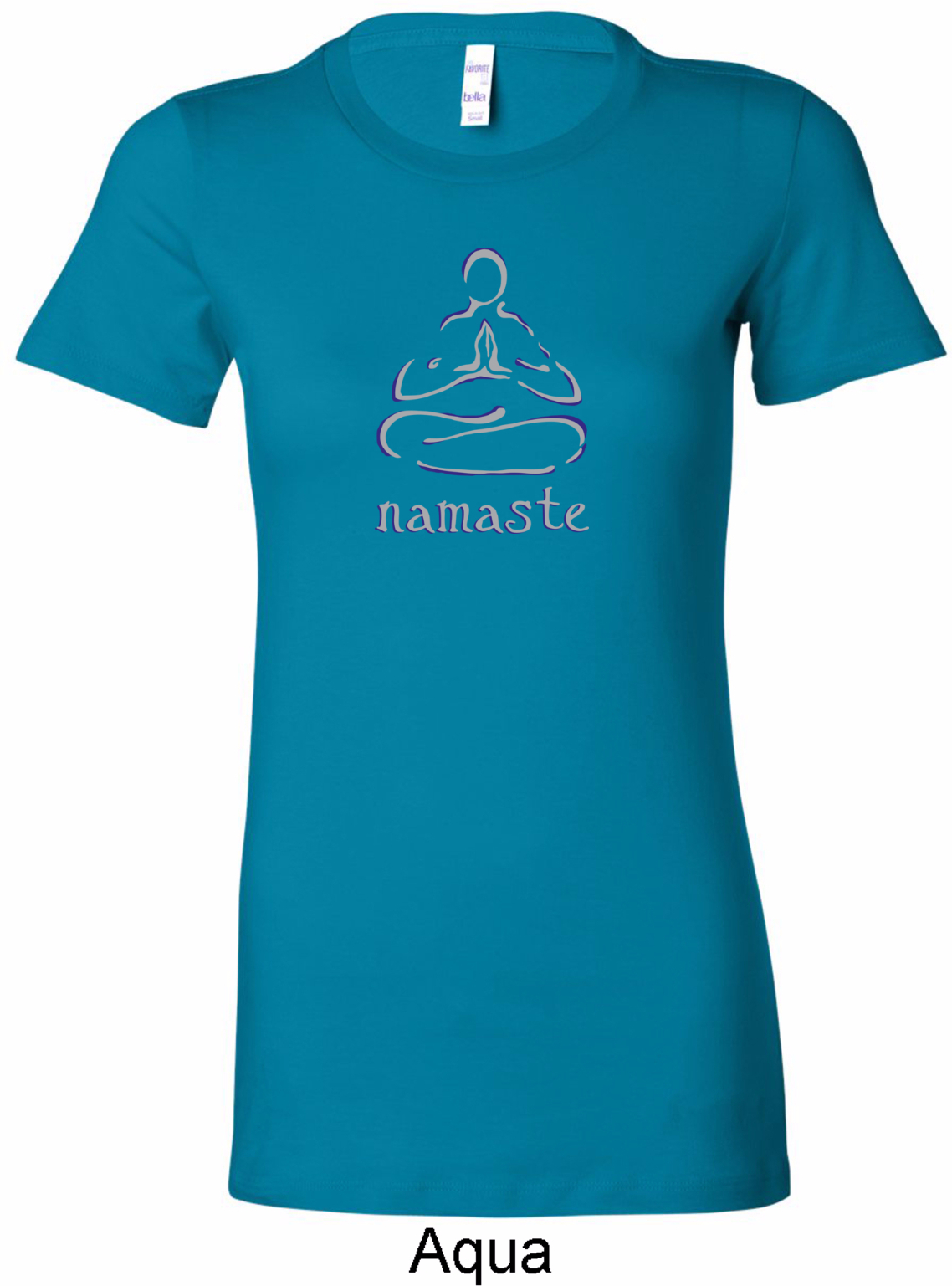 Ladies Yoga Shirt Namaste Lotus Pose Longer Length Tee T-Shirt ...