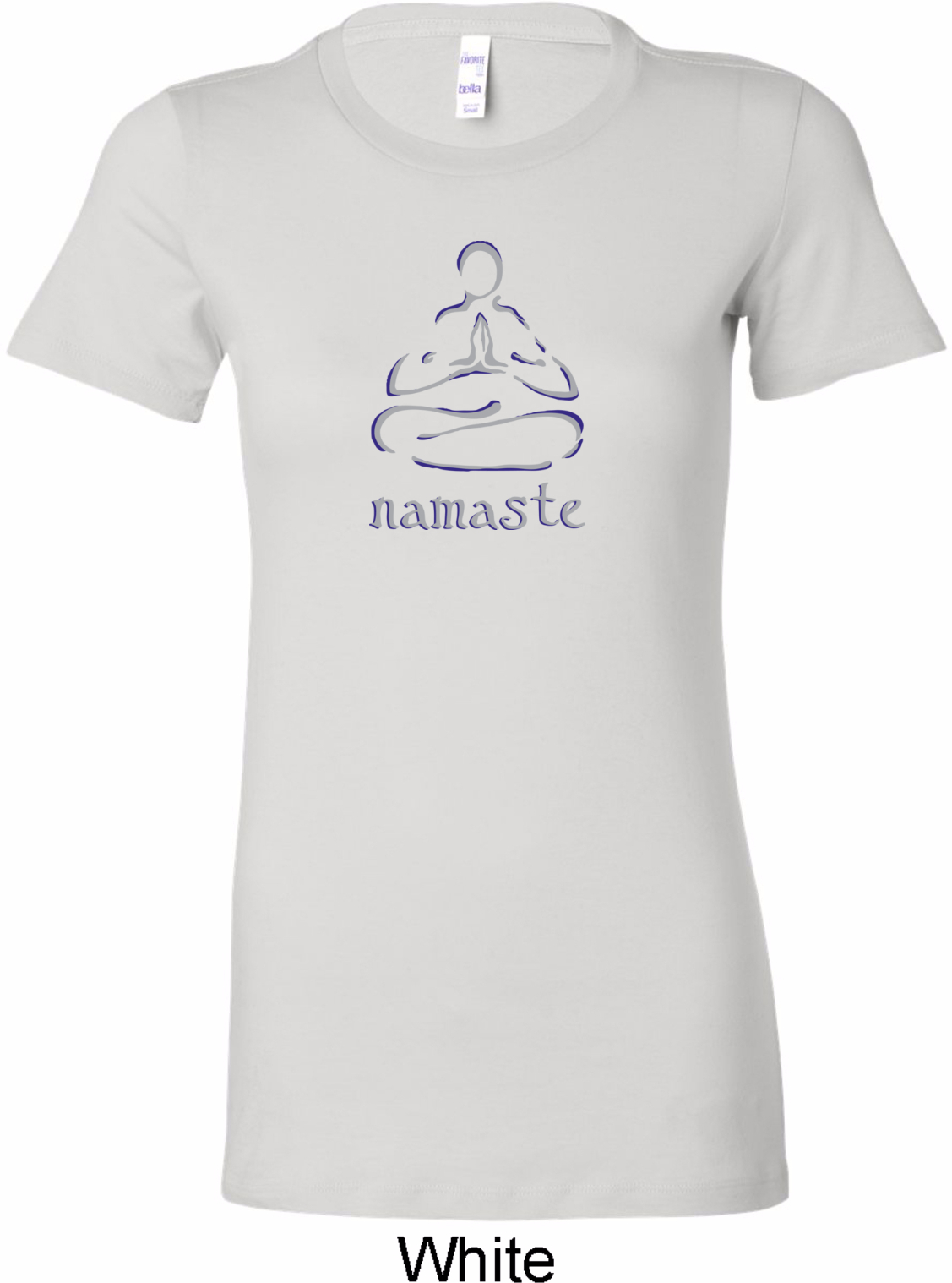 Ladies Yoga Shirt Namaste Lotus Pose Longer Length Tee T-Shirt ...