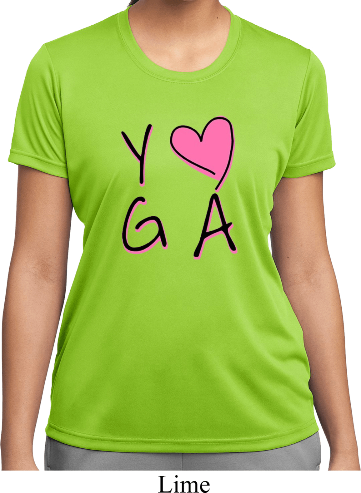 Ladies Yoga Shirt Yoga Love Moisture Wicking Tee T-Shirt - Yoga Love ...