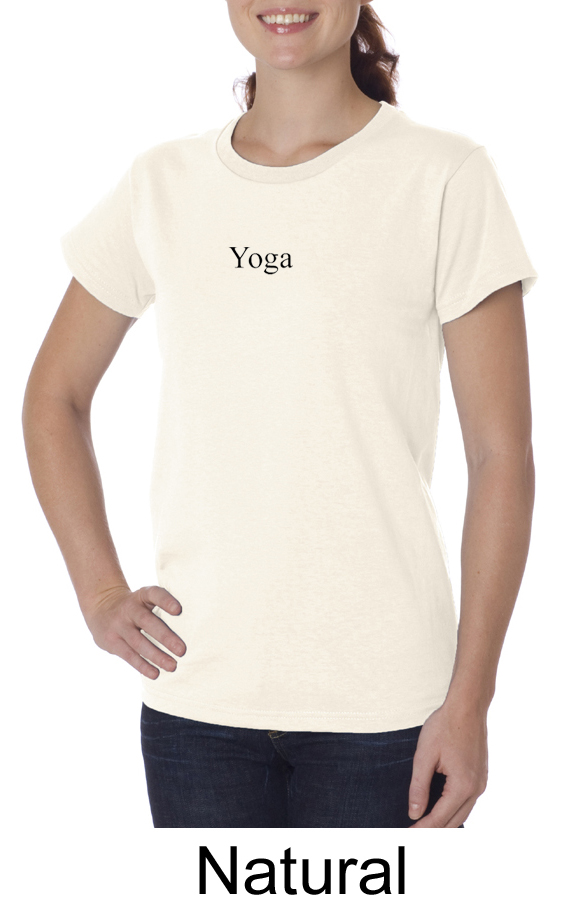 Ladies Yoga T-shirt – Yoga Meditation Organic Tee Shirt - Yoga Logo ...