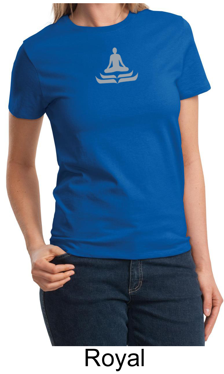Ladies Yoga T-shirt – Lotus Pose Meditation Tee Shirt - Lotus Pose ...