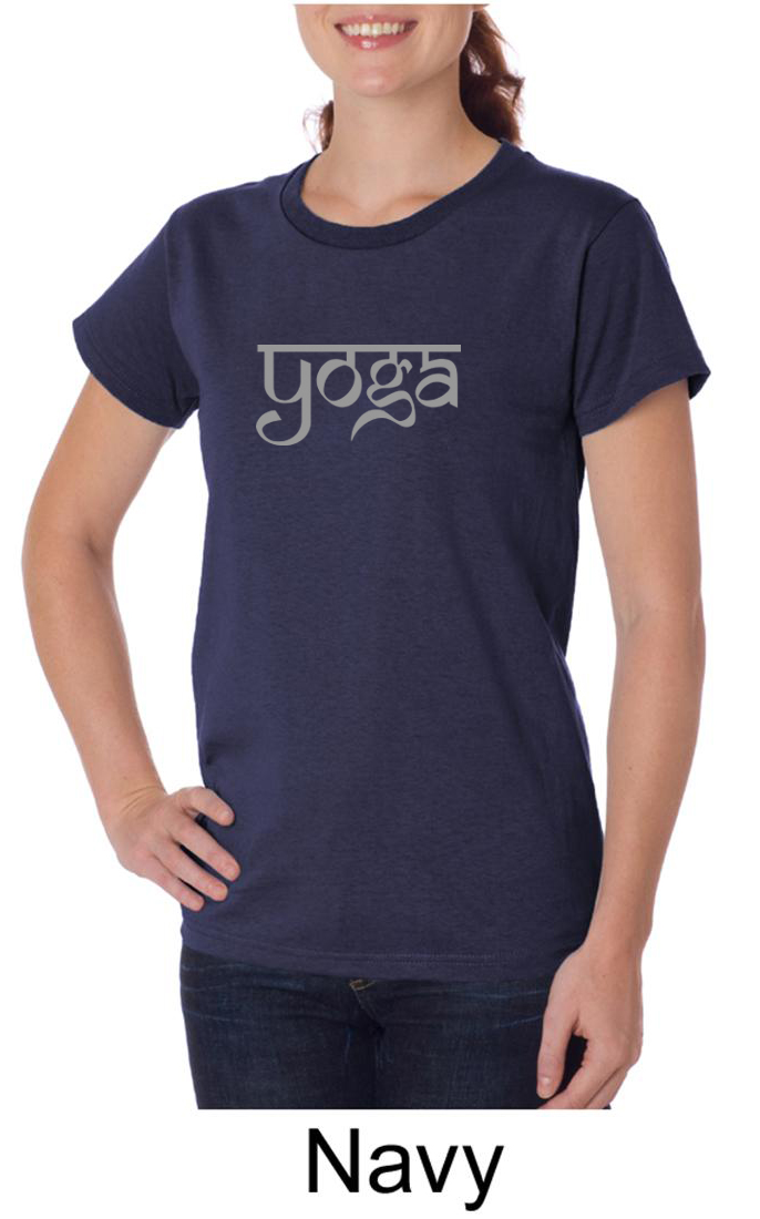 Ladies Yoga T-shirt Sanskrit Yoga Text Organic Tee - Sanskrit Yoga Text ...