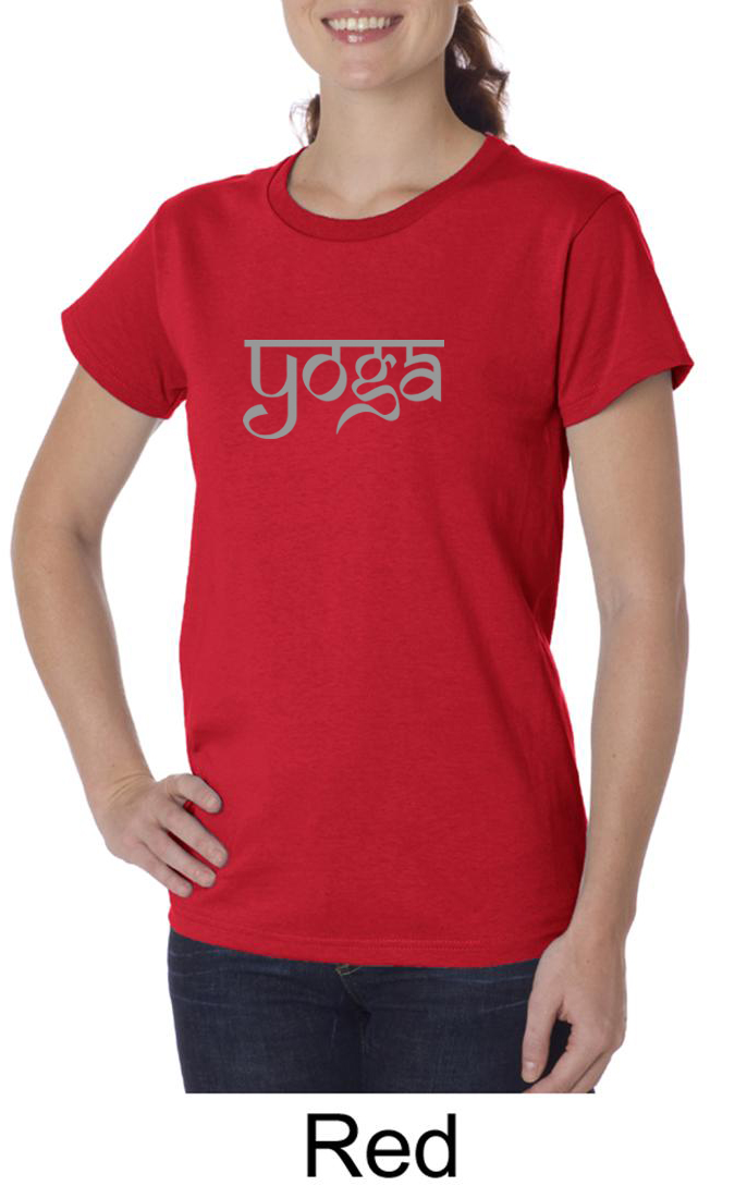 Ladies Yoga T-shirt Sanskrit Yoga Text Organic Tee - Sanskrit Yoga Text ...