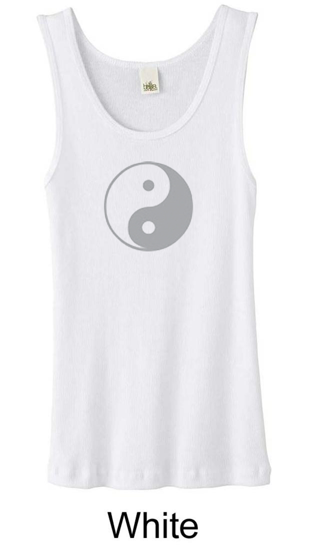 Ladies Yoga Tank Top Yin Yang Big Print Meditation Organic Tank Top ...