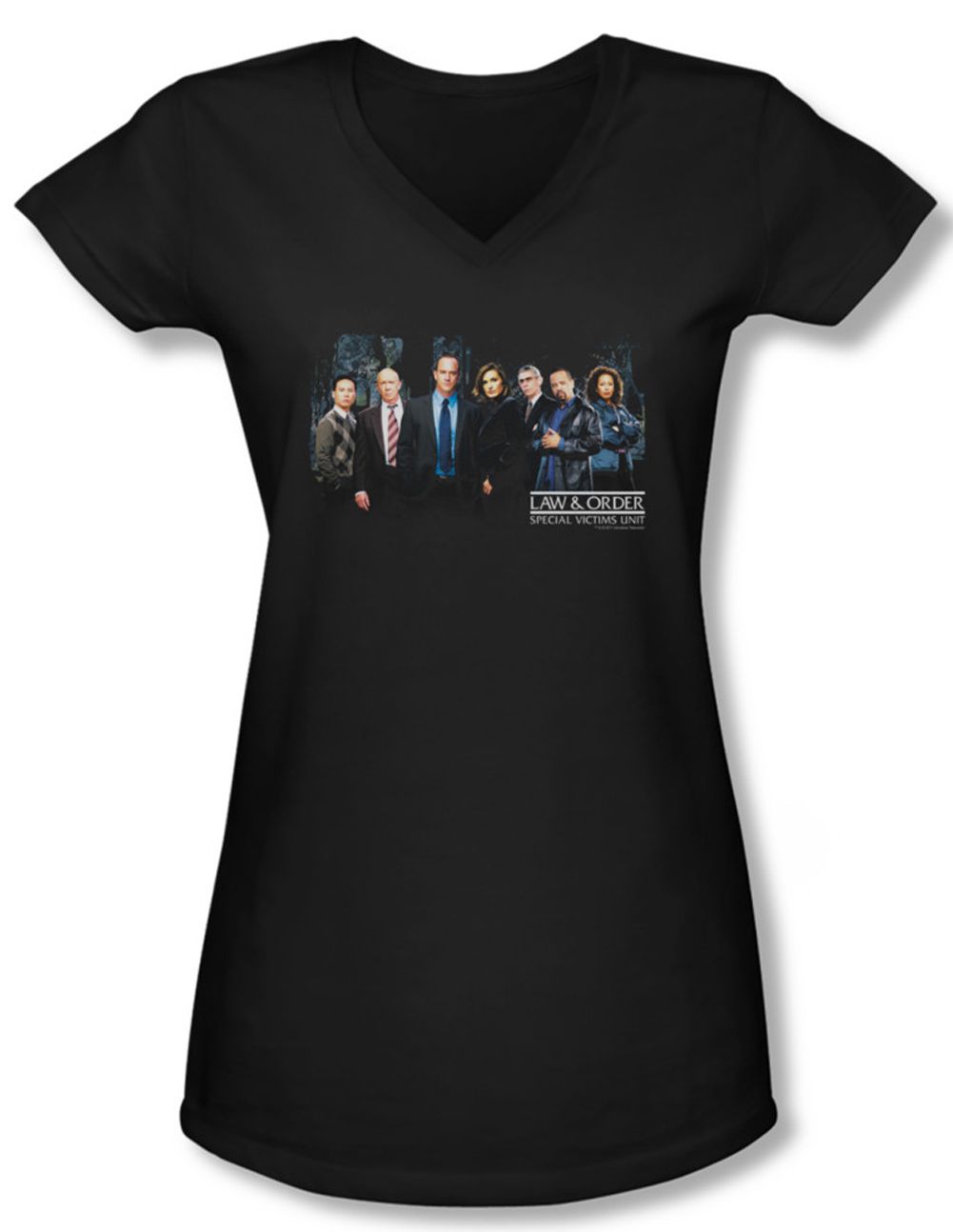 Law & Order: SVU Shirt Juniors V Neck Cast Black Tee T-Shirt - Law ...