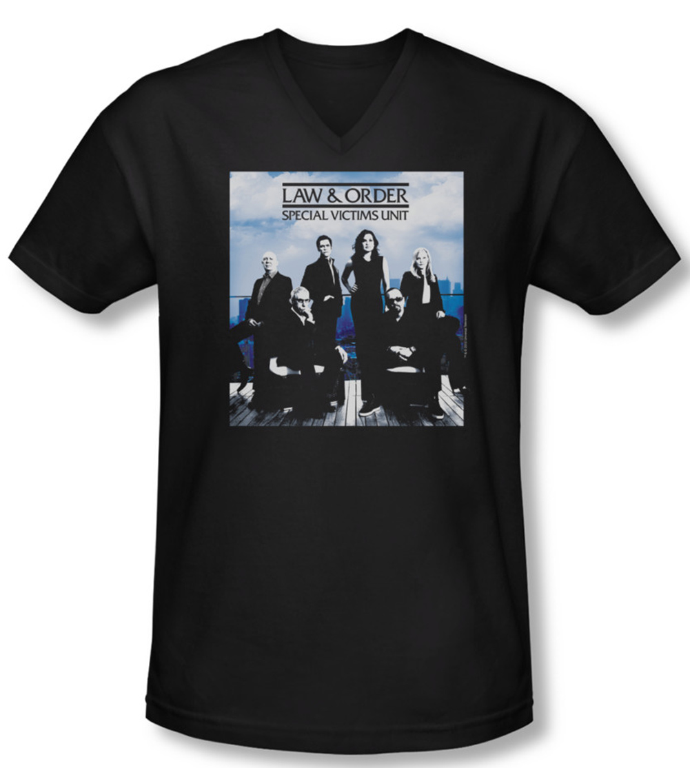 Law & Order: SVU Shirt Slim Fit V Neck Crew 13 Black Tee T-Shirt - Law ...