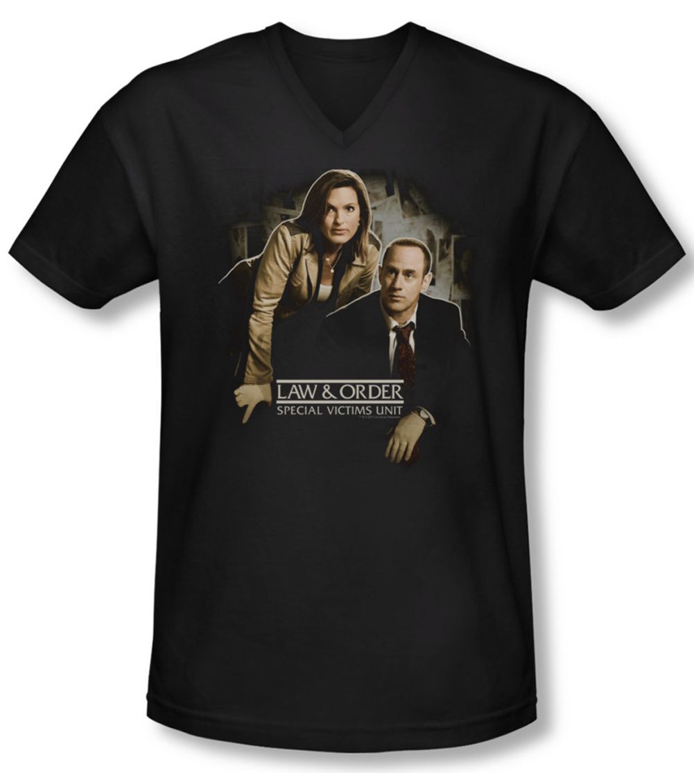 Law & Order: SVU Shirt Slim Fit V Neck Helping Victims Black Tee T ...