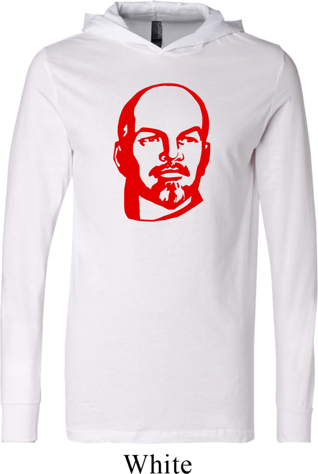 Lenin Profile Lightweight Hoodie Tee, White - Lenin Profile Mens Shirts