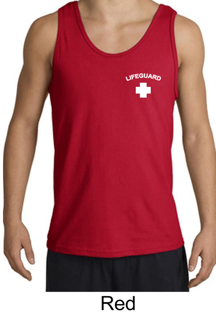 Lifeguard Tank Top Pocket Print - Lifeguard Pocket Print Mens Shirts