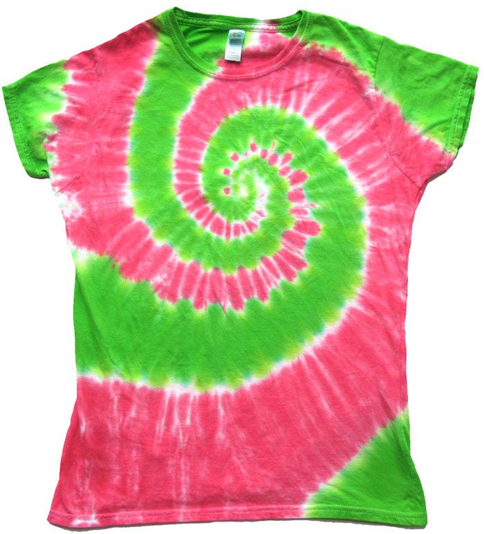 Lime Green Swirl Juniors Shirt - Tie Dye Tee - Tie Dye T-shirts
