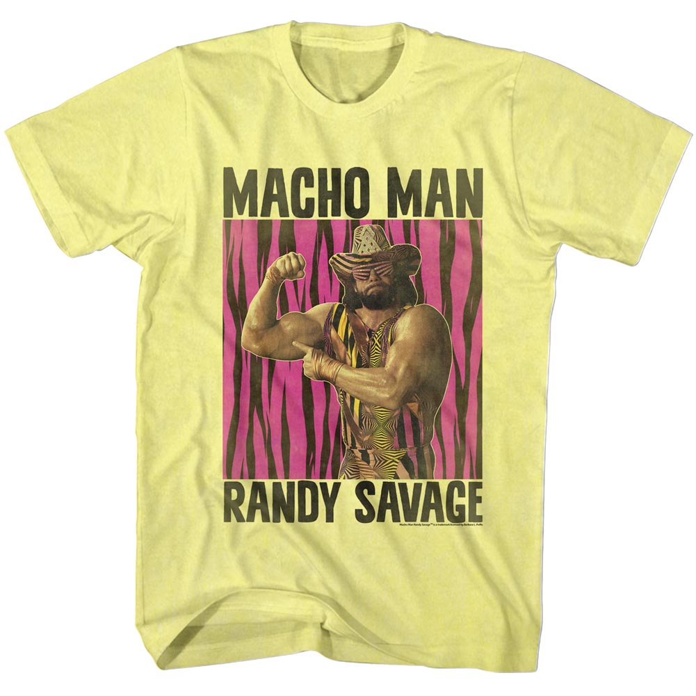 Macho Man Shirt Flexing Yellow T-Shirt - Macho Man Shirts