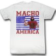Macho Man Shirt Macho America Adult White Tee T-Shirt - Macho Man Shirts