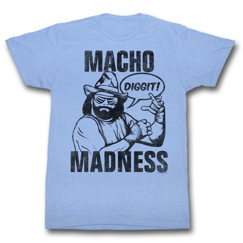 Macho Man Shirt Macho Madness Light Blue Tee T-Shirt - Macho Man Shirts