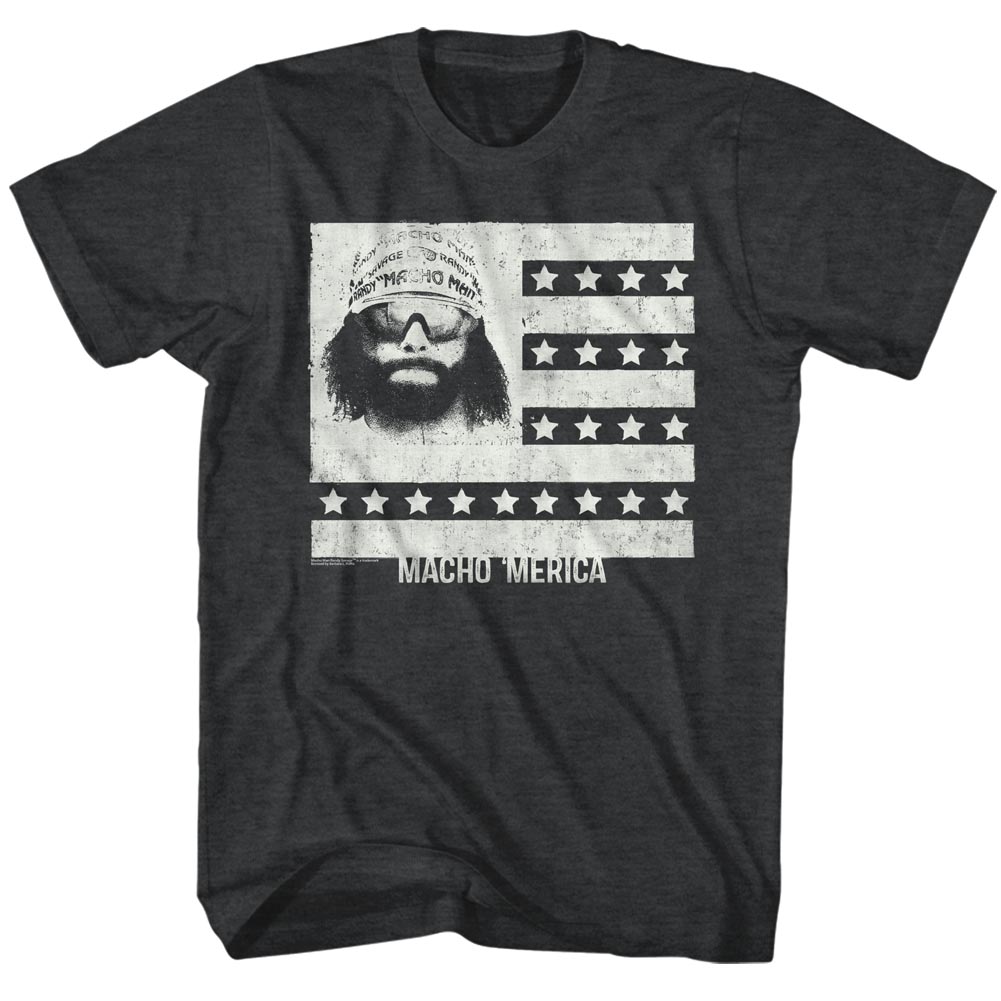 Macho Man Shirt Mericman Black Tee T-Shirt - Macho Man Shirts