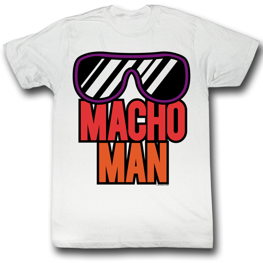 Macho Man Shirt More Macho Adult White Tee T-Shirt - Macho Man Shirts