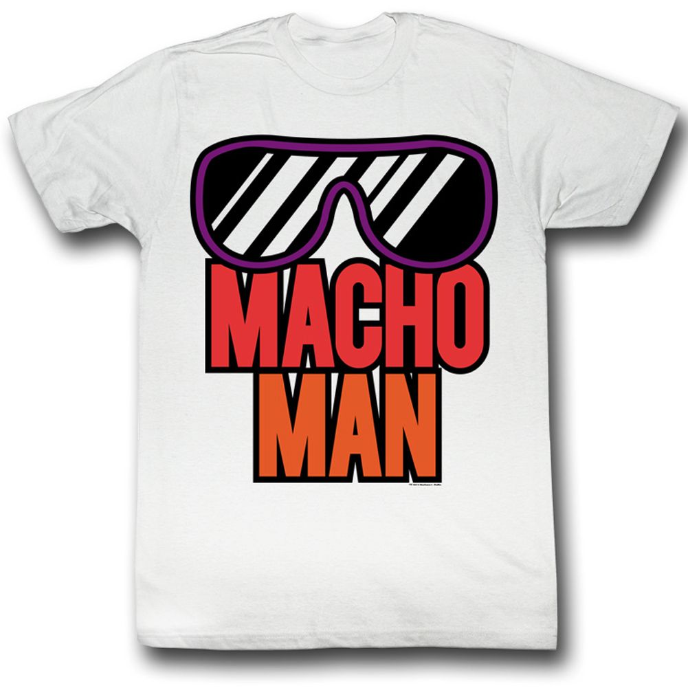 Macho Man Shirt More Macho Adult White Tee T-Shirt - Macho Man Shirts