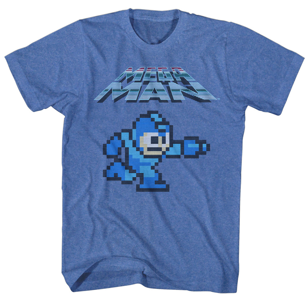 Mega Man Shirt Gunner Heather Blue T-Shirt - Mega Man Shirts