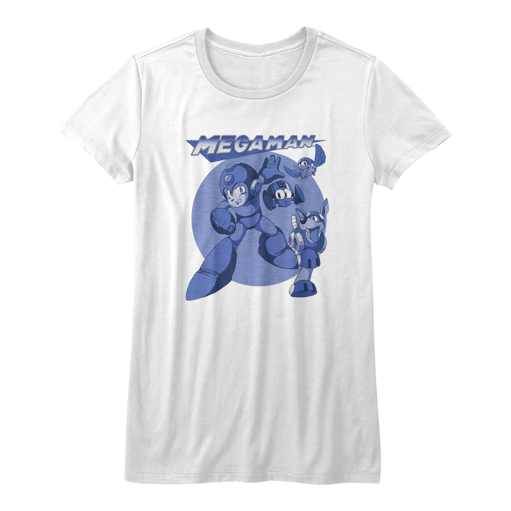 Mega Man Shirt Juniors Friends White T-Shirt - Mega Man Shirts