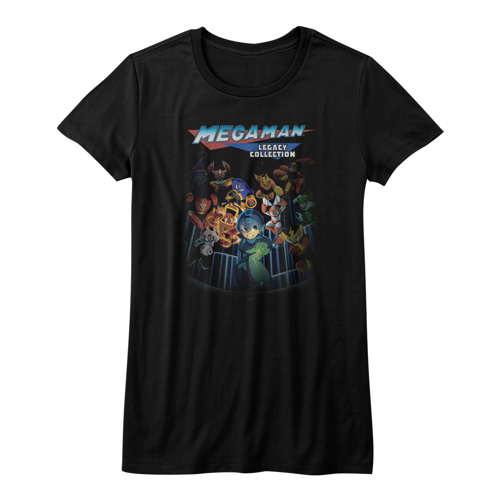 Mega Man Shirt Juniors Legacy Collection Black T-Shirt - Mega Man Shirts