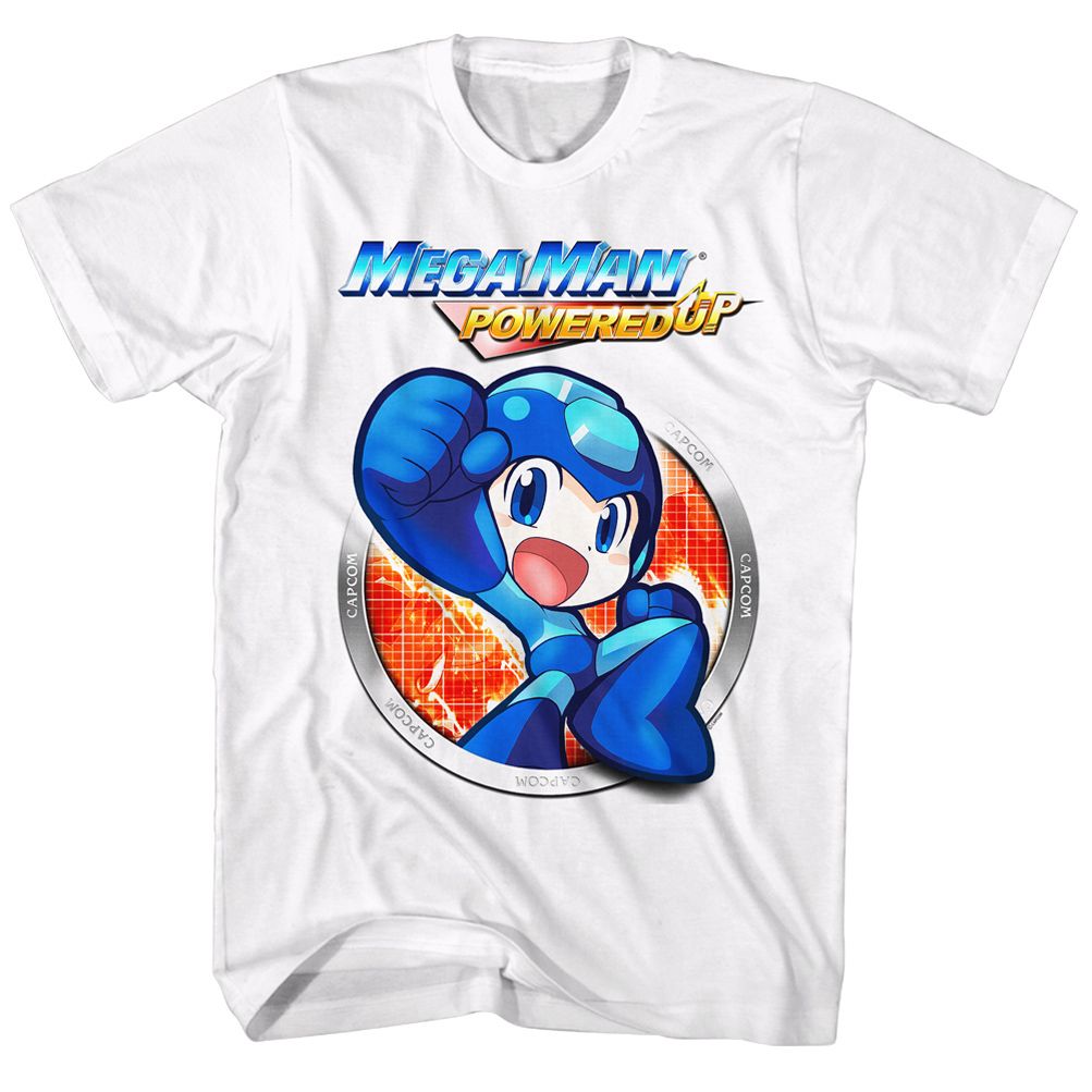 Mega Man Shirt Powered Up White T-Shirt - Mega Man Shirts