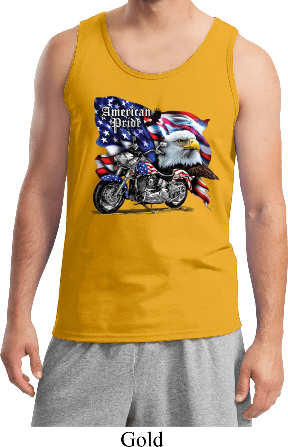 Mens Biker Tanktop American Pride Motorcycle Tank Top - American Pride ...