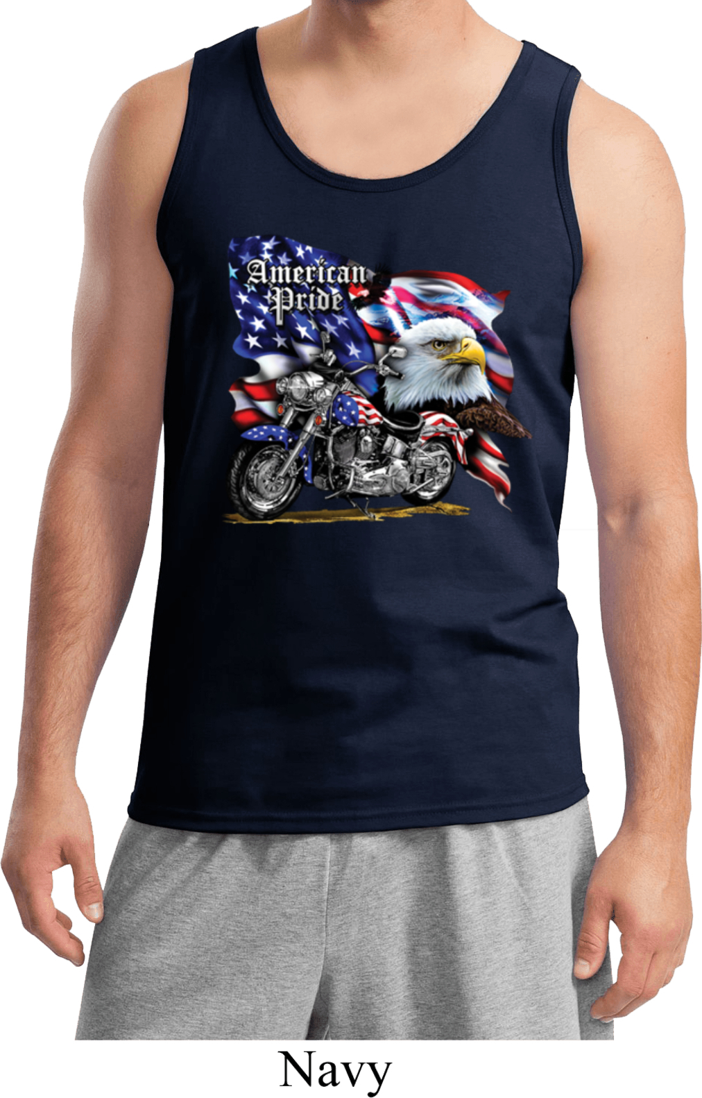 Mens Biker Tanktop American Pride Motorcycle Tank Top - American Pride ...